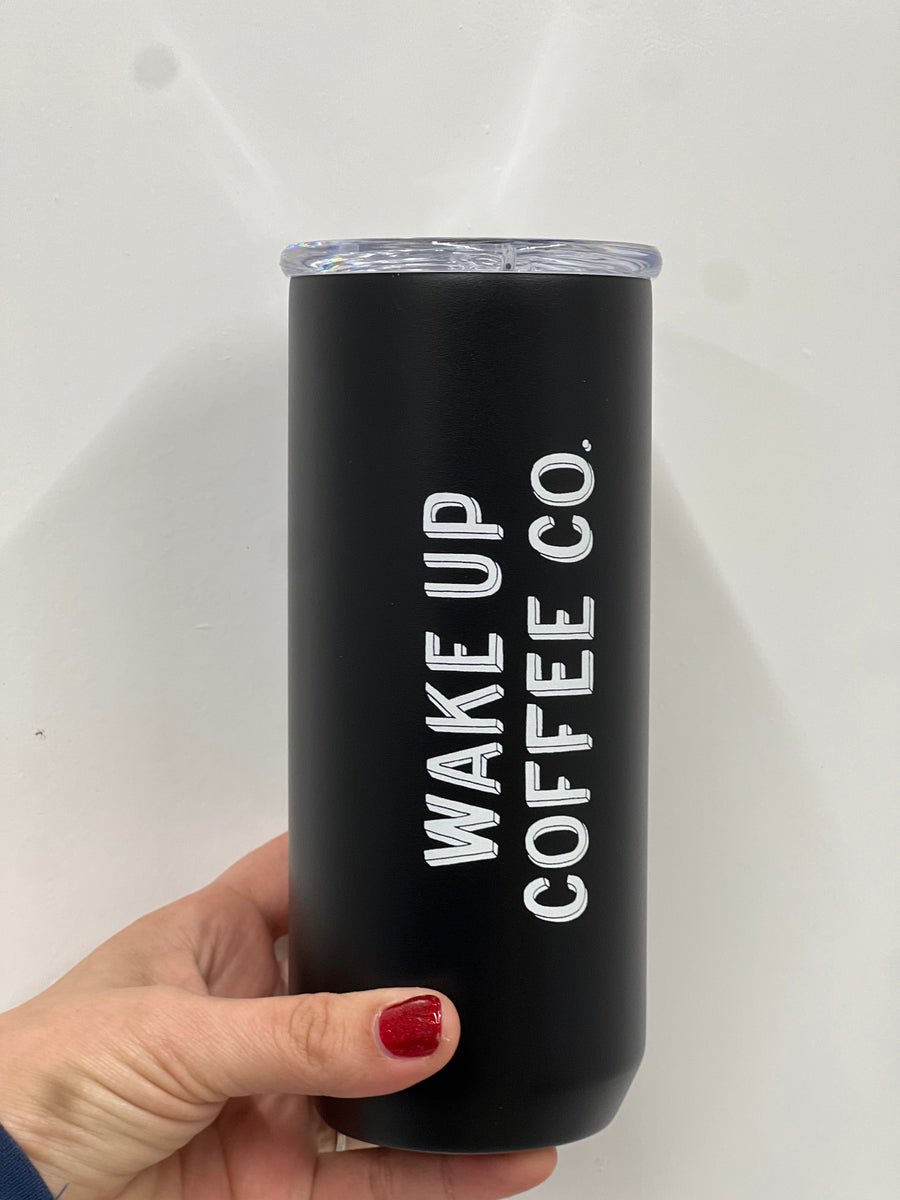 16 oz Black Tumbler – Wake Up Coffee Company
